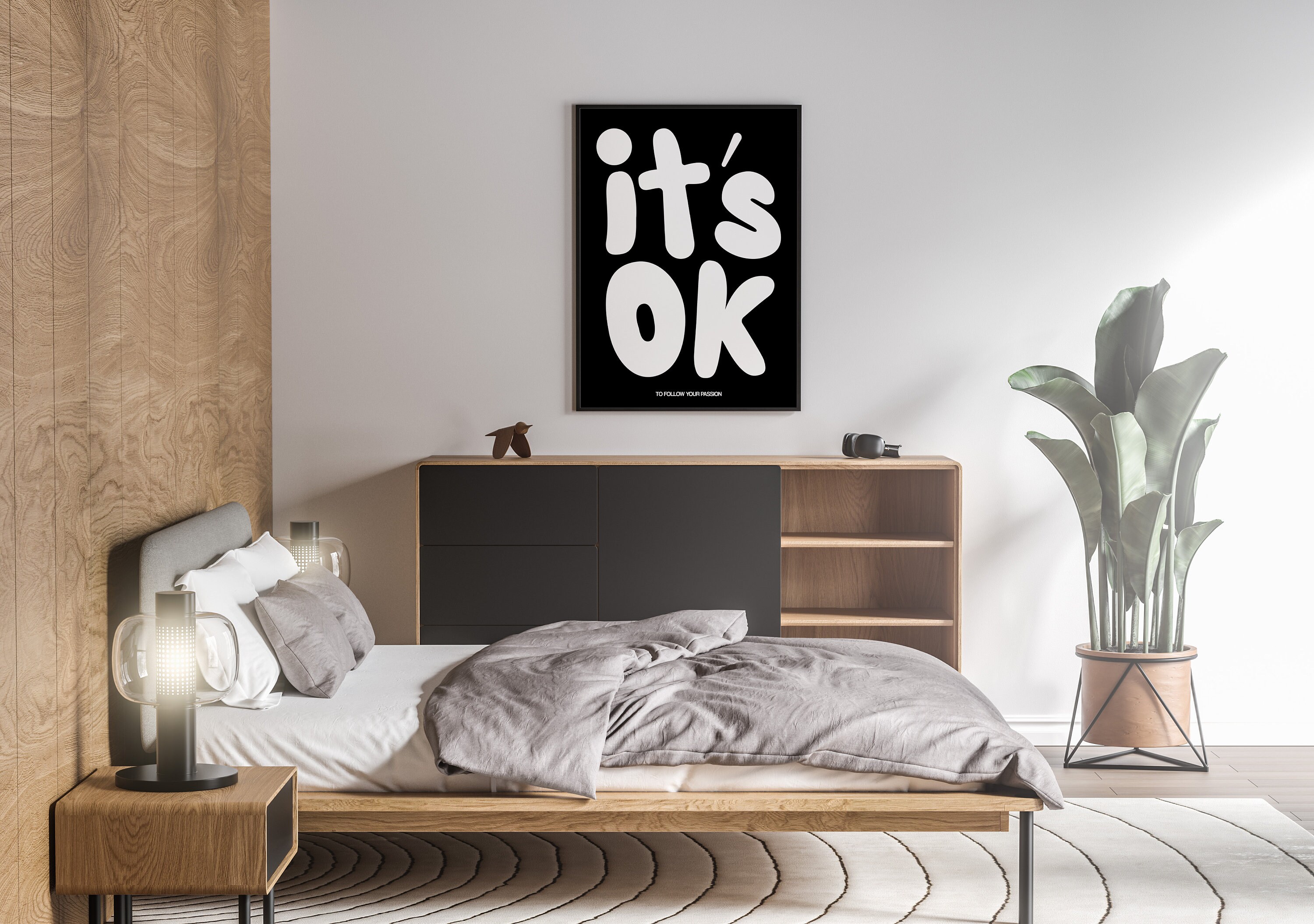 Trendy Inspirational Poster, It's Okay Poster, Digital Download, Black ...