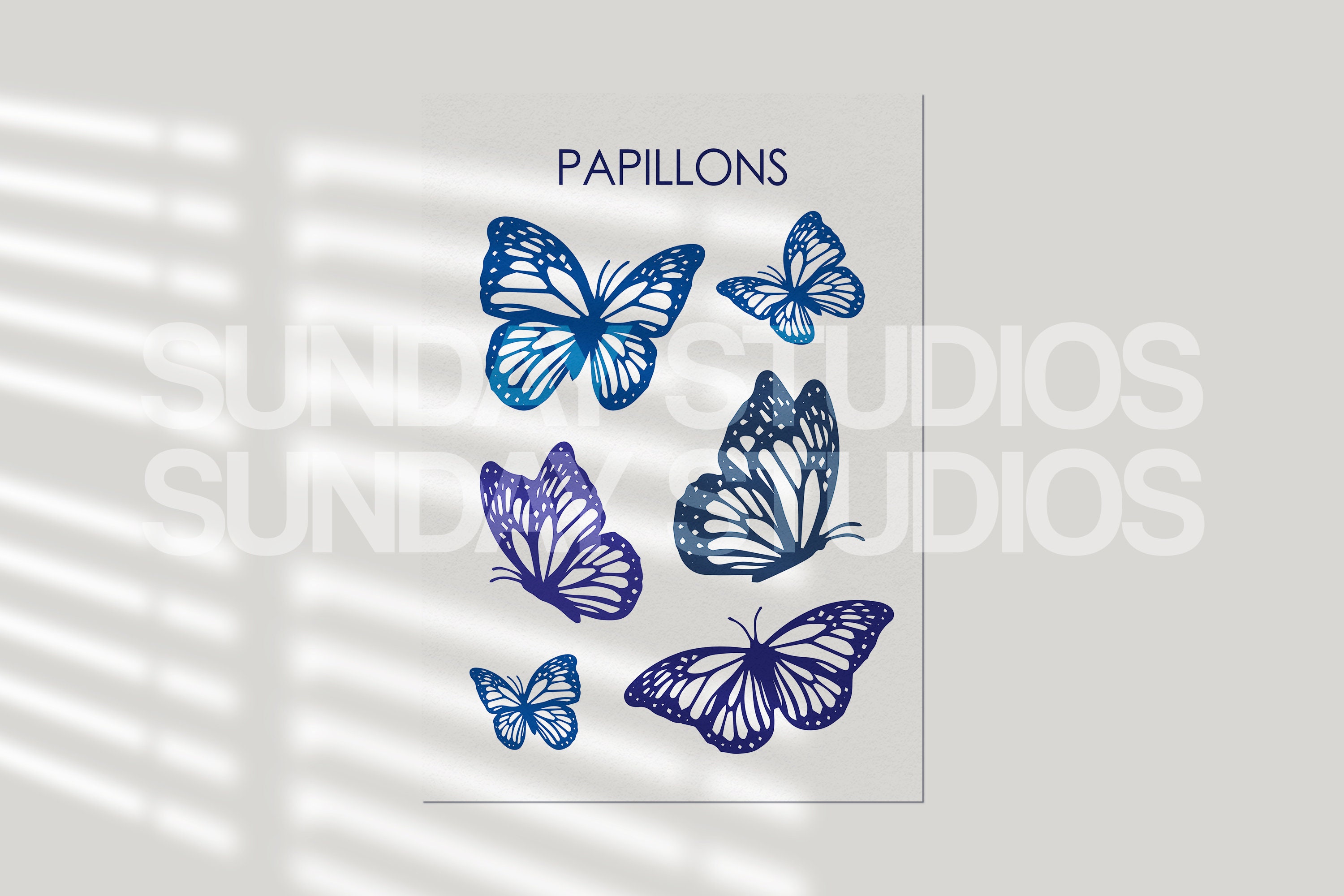 Retro Vintage Butterfly Wall Print , French Butterfly Wall Art ...