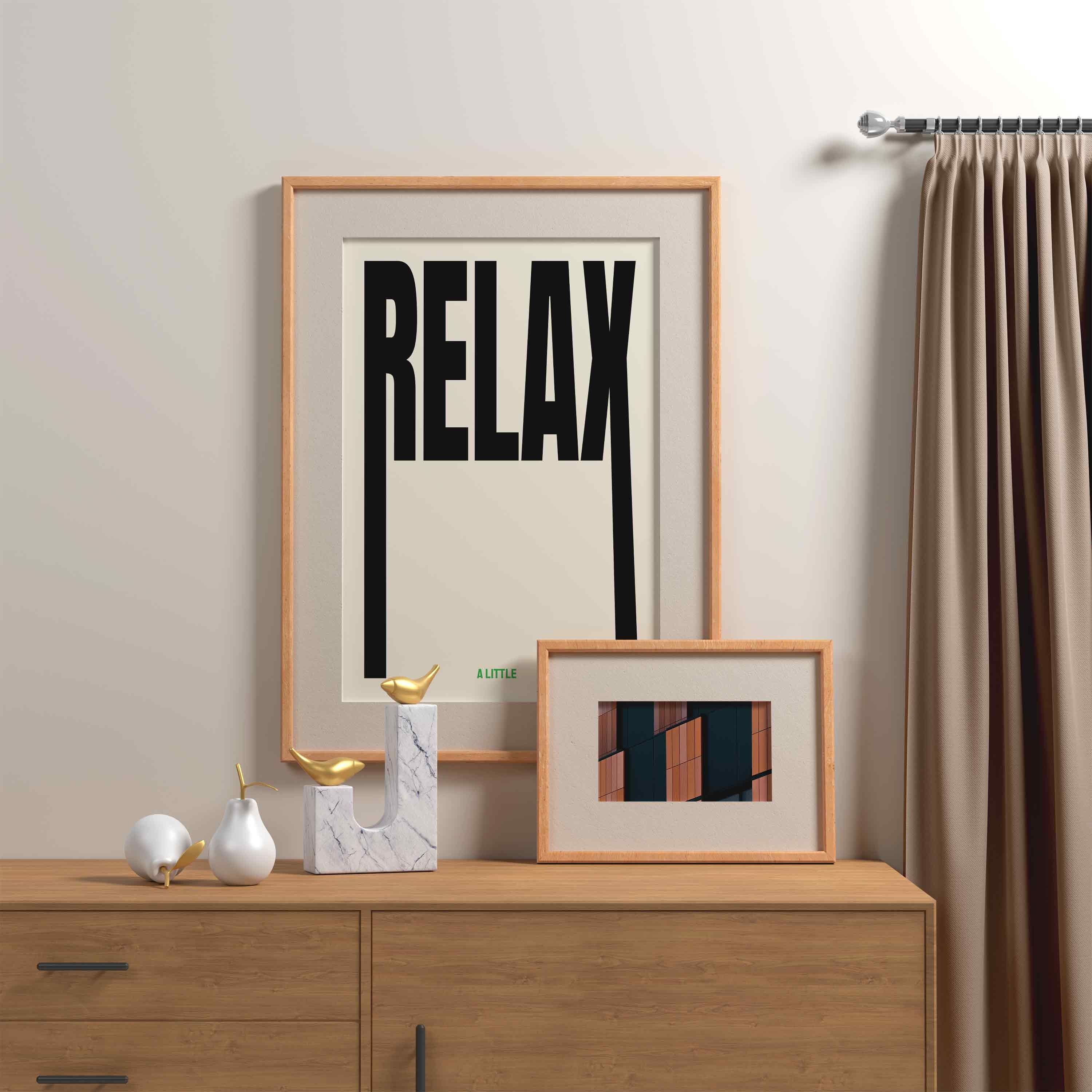 Relax A Little Wall Art, Self Care Poster, Eclectic Wall Art, Trendy ...