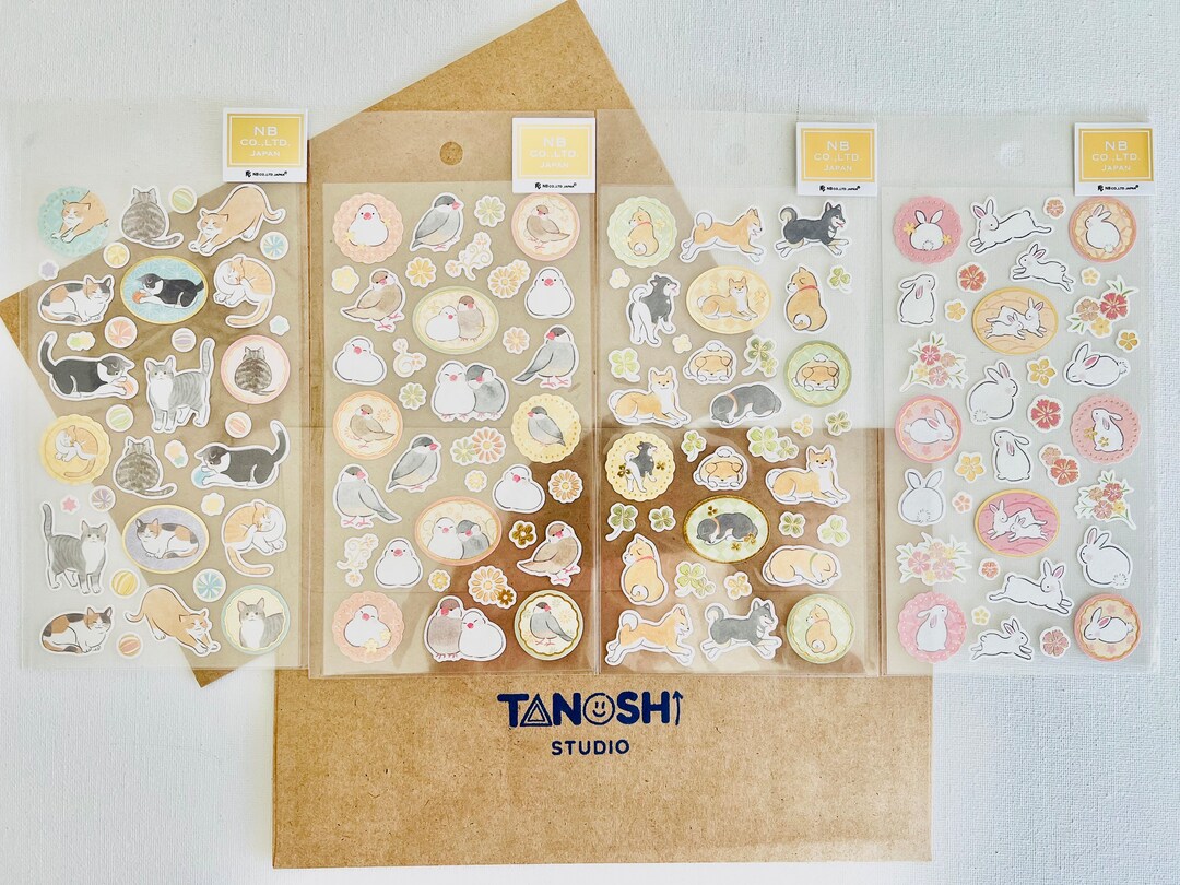 Decoration Animal Stamp Sticker Sheets | Made in Japan | Gold Foil ...