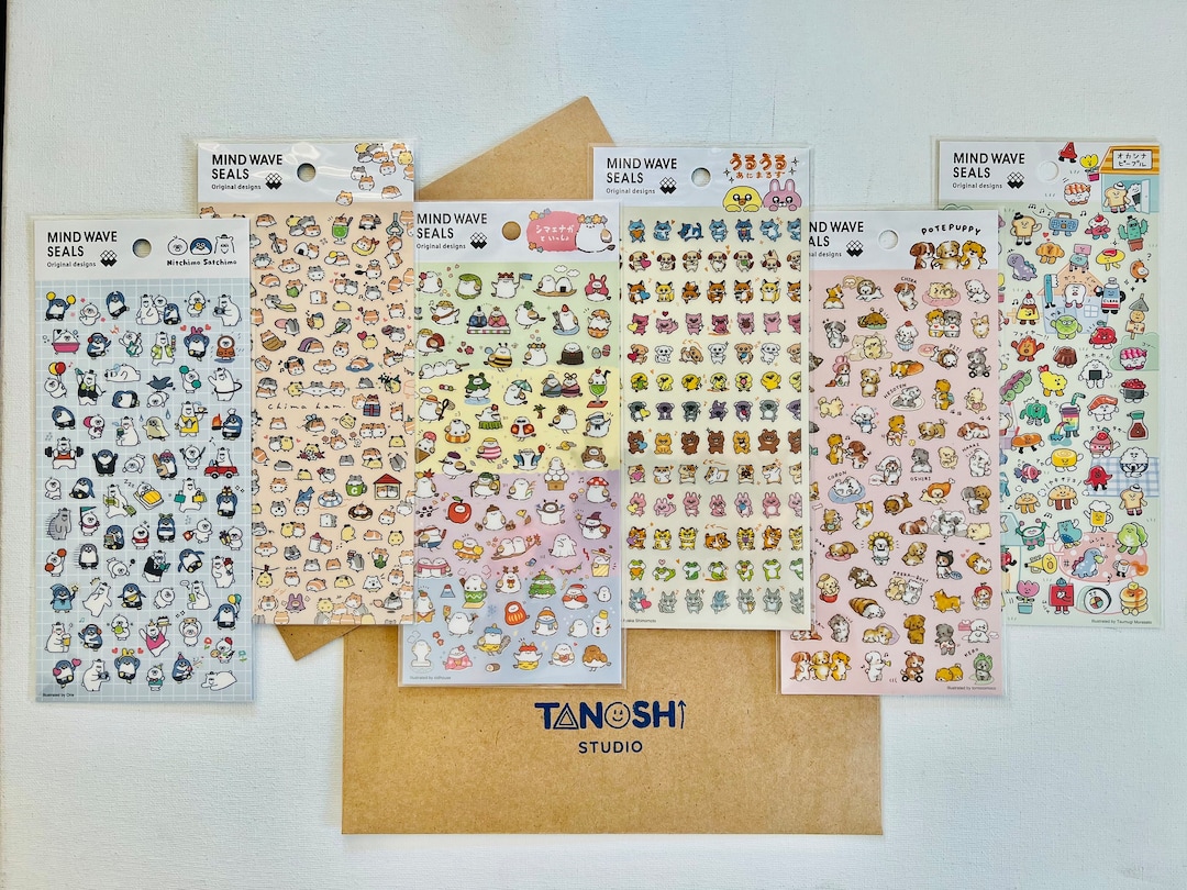 Mind Wave Original Characters Sticker Sheets Cute Kawaii Penguin Bear ...