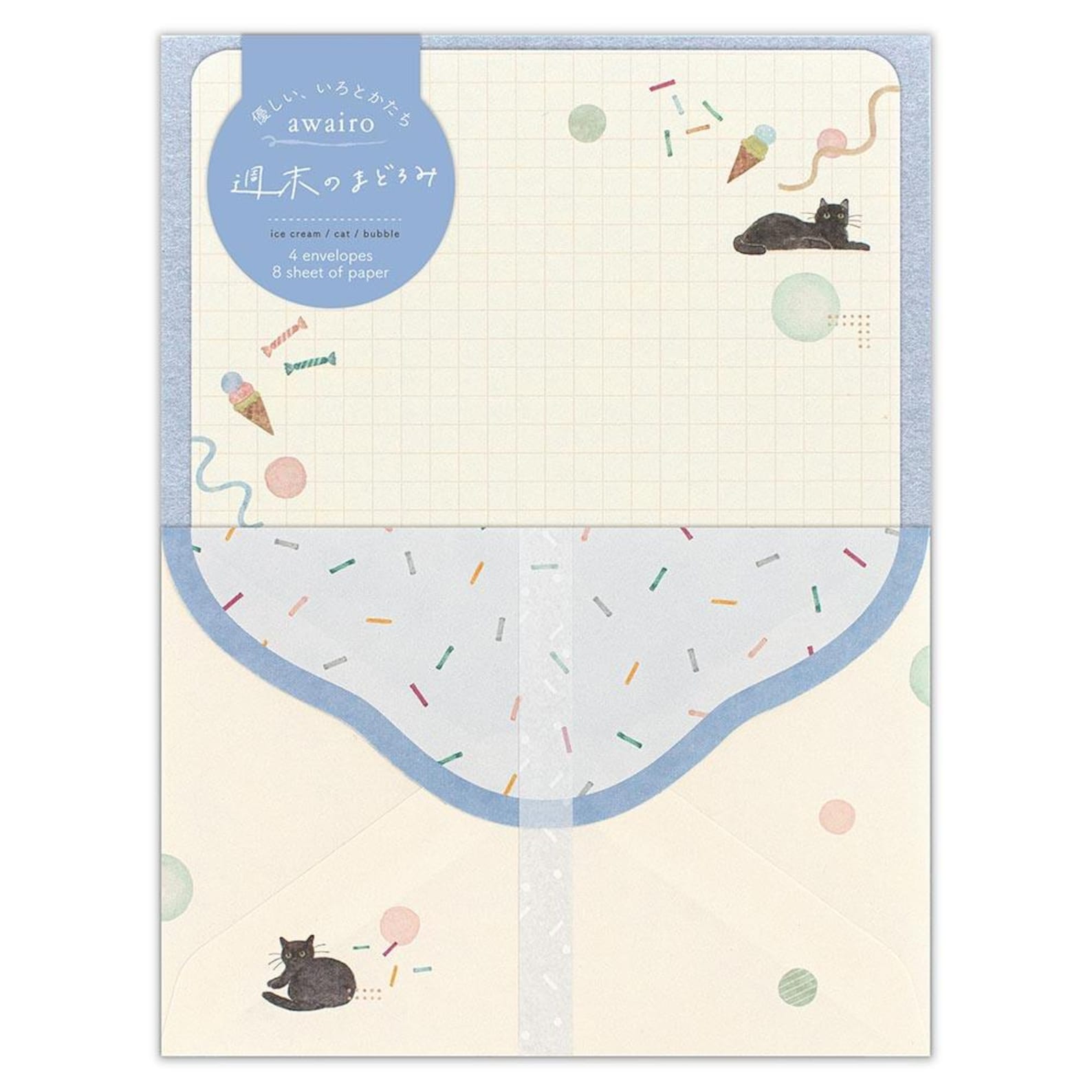 Sweetheart 4 Envelopes Letter Set Cute Japanese Lettering Mail ...