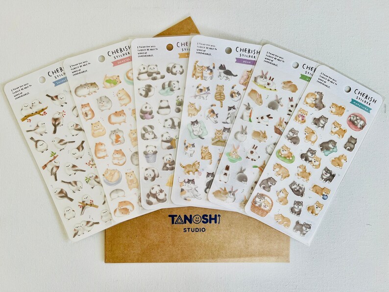 Cherish Sticker Sheets by Mind Wave Cute Kawaii Baby Animals Rabbit ...