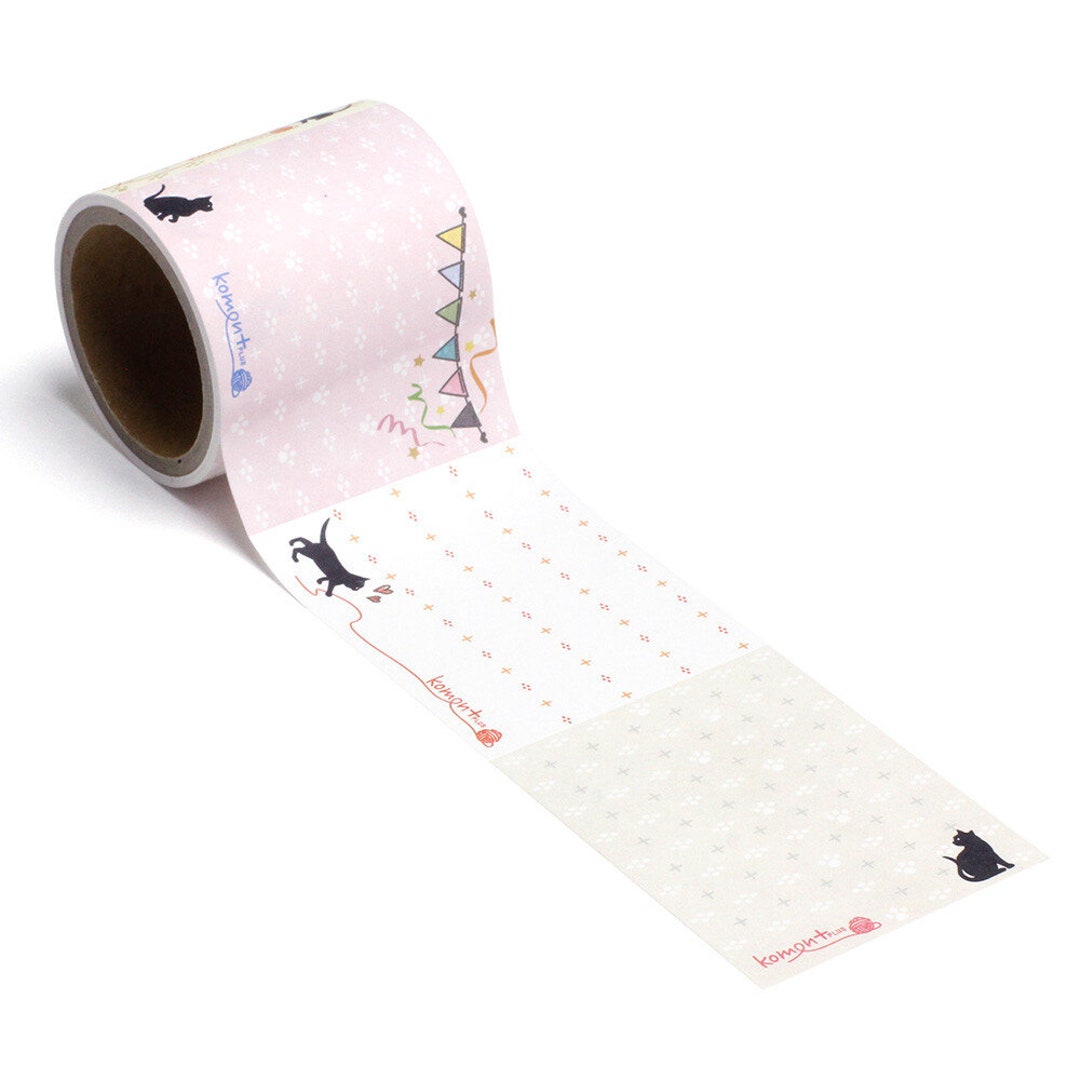 Sticky Note Roll 30 Pcs/roll Black Cat's Paw Pink Pattern Made in Japan ...