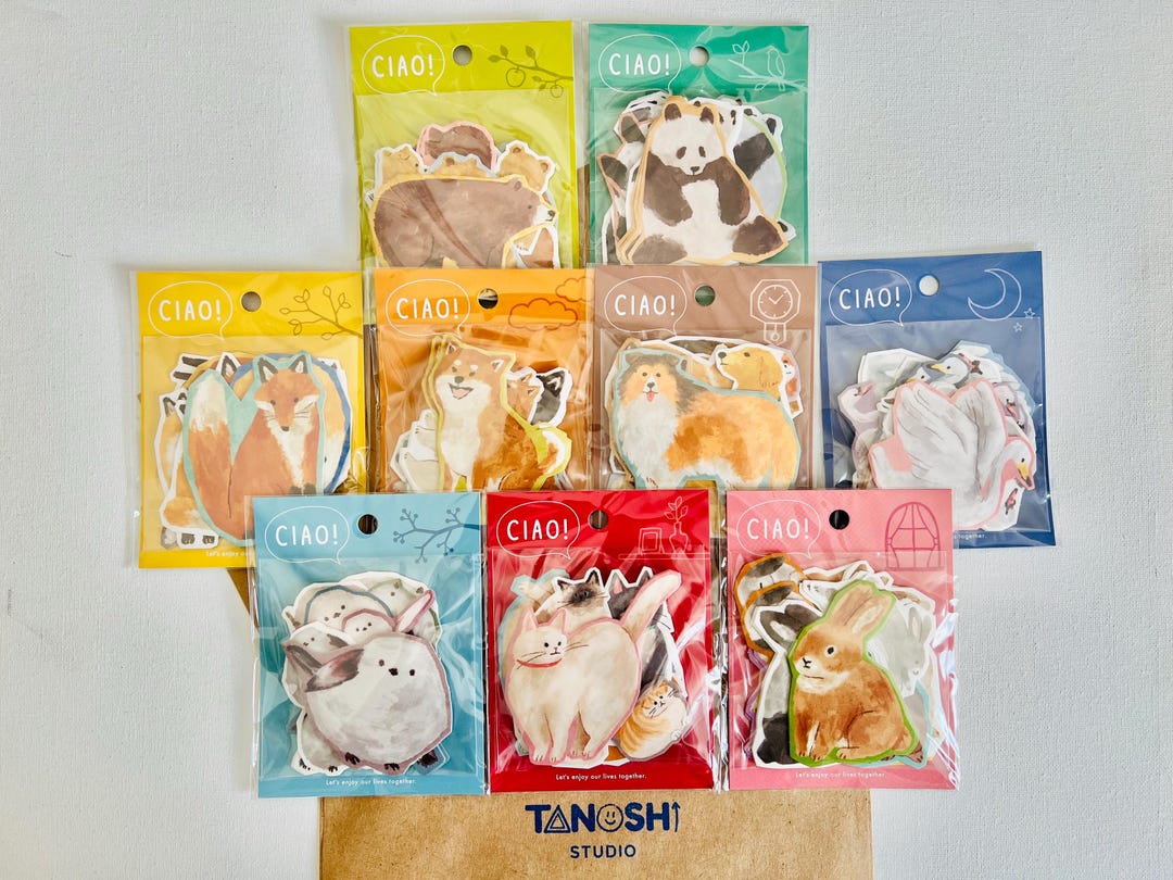CIAO Animals Flake Sticker by Mind Wave Cute Kawaii Sticky Notes Style ...