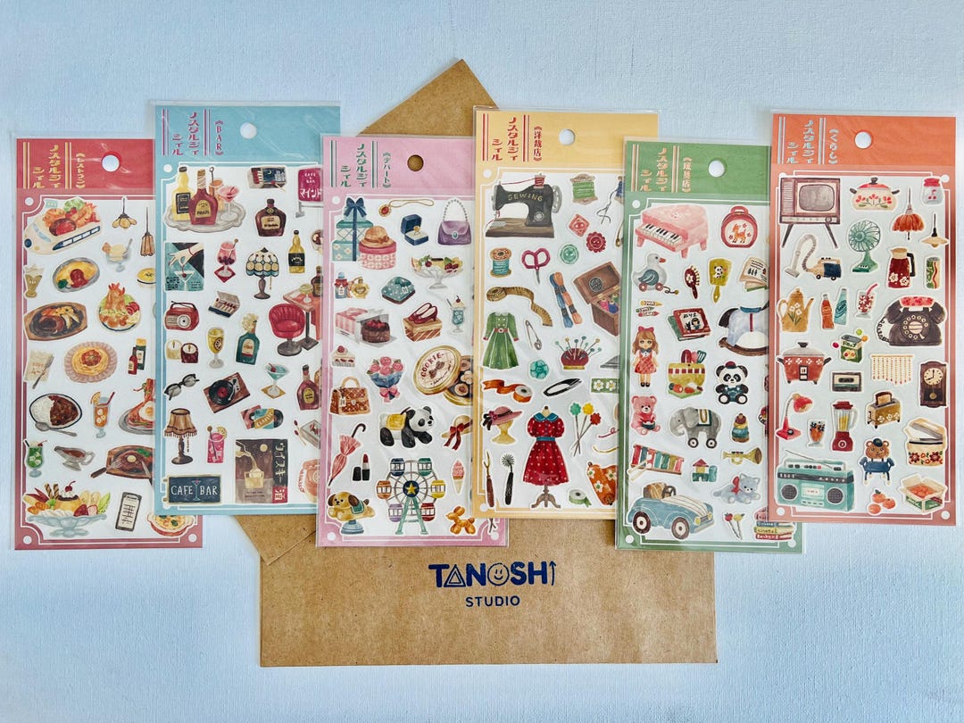 Nostalgic Sticker Sheets by Mind Wave Cute Kawaii Old School Restaurant ...