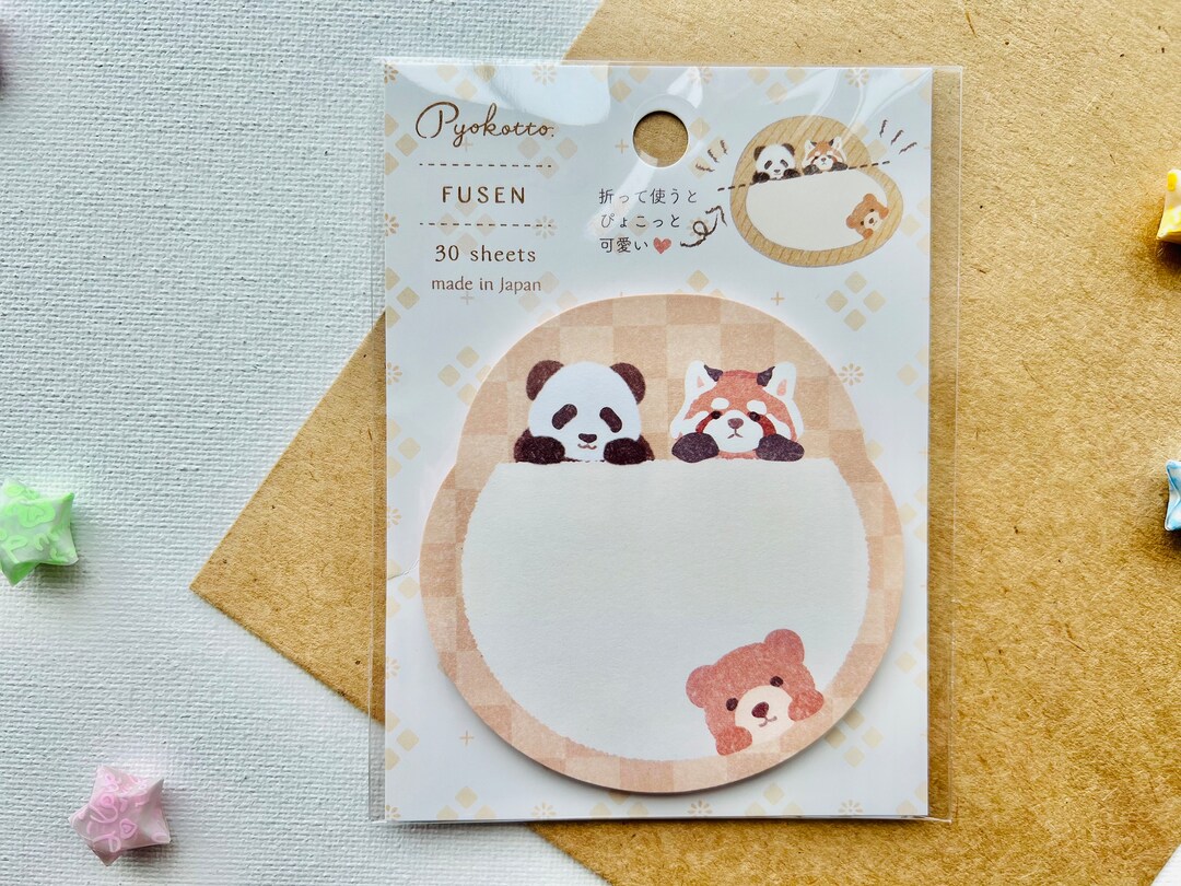 Fusen Pichotto Brown Sticky Notes | Made in Japan | Cute Panda Sticky ...