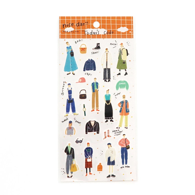 Nice Day Sticker Sheets Cute Kawaii Journal Planner Decors Monochrome ...