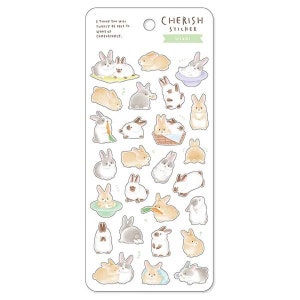 Cherish Sticker Sheets by Mind Wave Cute Kawaii Baby Animals Rabbit ...