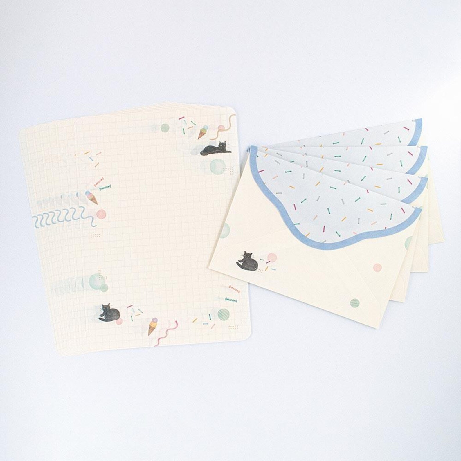Sweetheart 4 Envelopes Letter Set Cute Japanese Lettering Mail ...