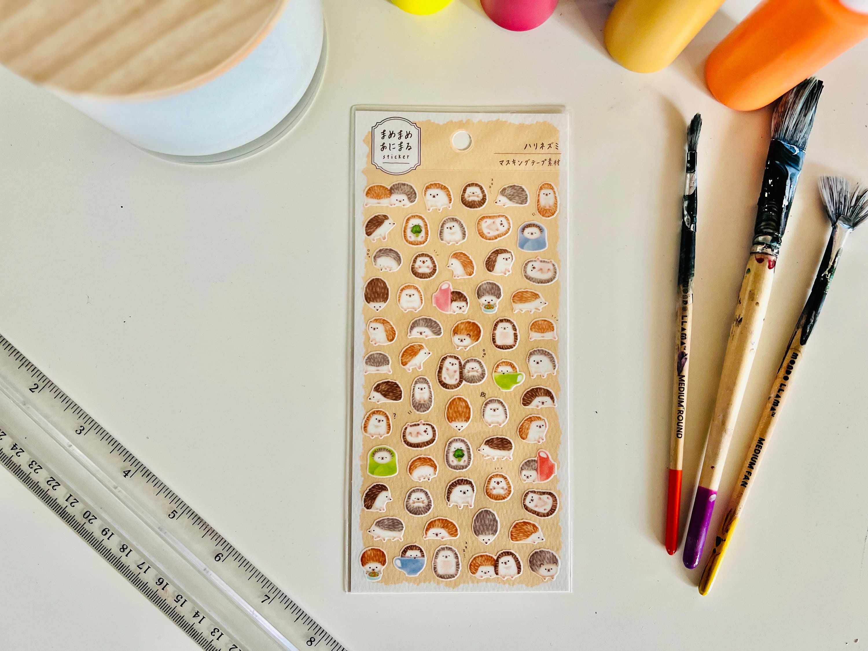 Hedgehog Stickers Cute Animal Sticker Sheets Mame Mame - Etsy