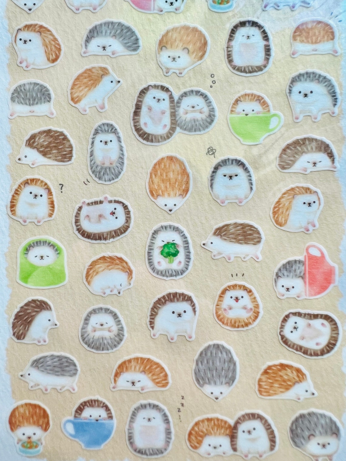 Hedgehog Stickers Cute Animal Sticker Sheets Mame Mame - Etsy