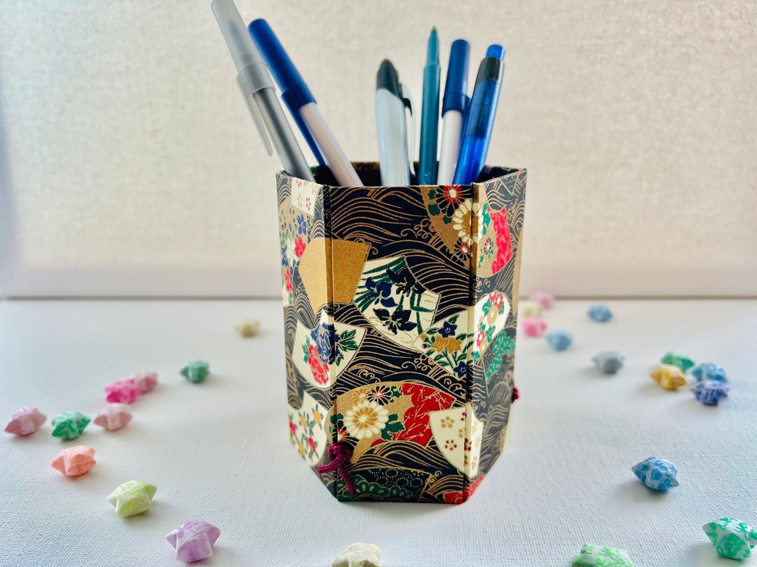 Japanese Hexagonal Accessory Case| Flower Wave Pattern | Pencil Case ...