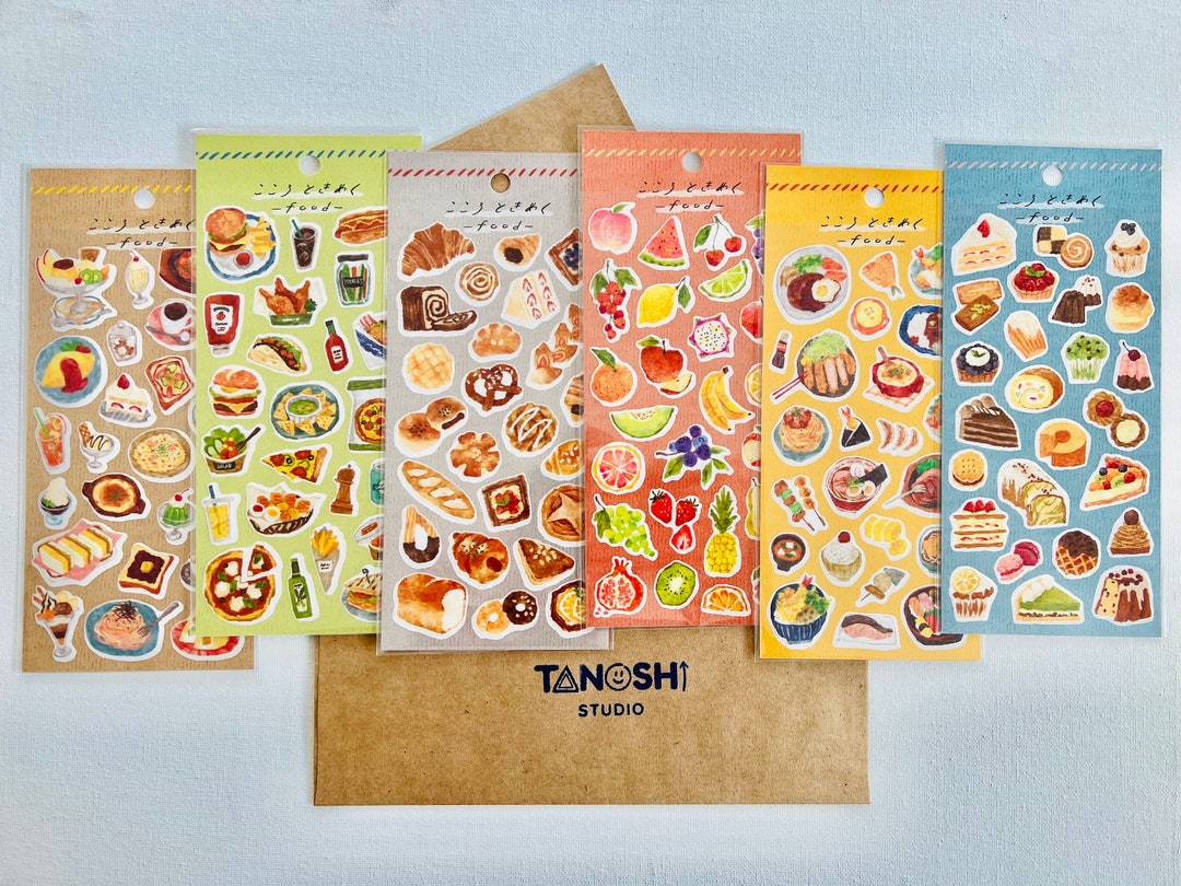Food Sticker Sheets by Mind Wave Sushi Pizza Fruit Bread Cake Croissant ...