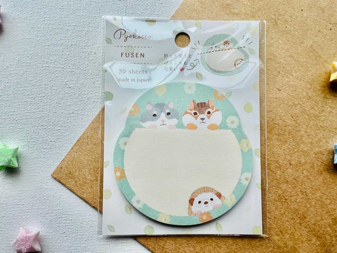 Fusen Pichotto Mint Sticky Notes | Made in Japan | Small Animals Sticky ...