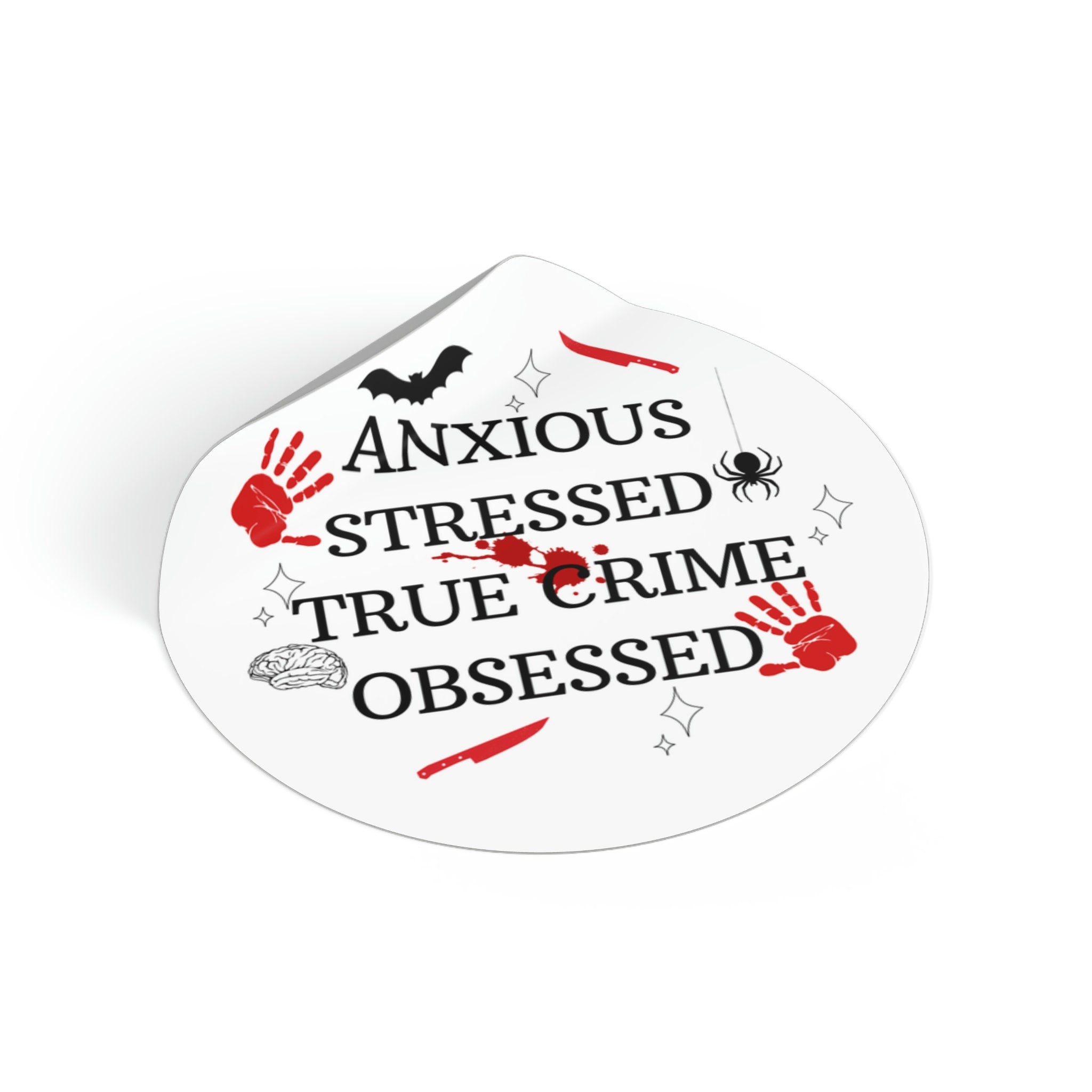 Round Vinyl true Crime Stickers - Etsy
