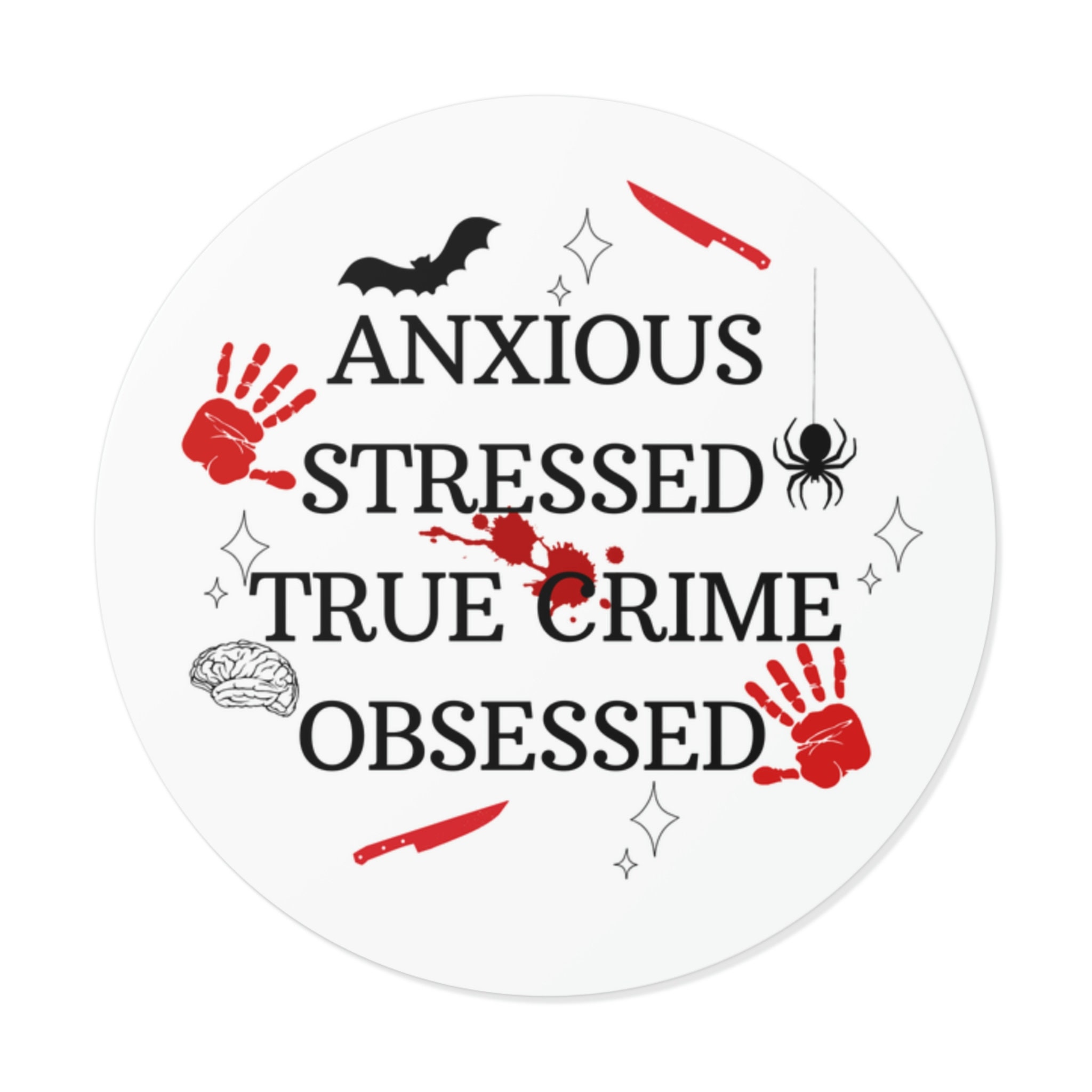 Round Vinyl true Crime Stickers - Etsy