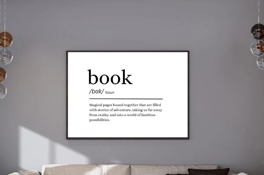 Book Definition Digital Download PDF, Reading Corner Wall Art, Wall Art ...
