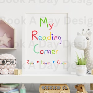 My Reading Corner Kids Digital Download Sign PDF JPG, Reading Corner ...