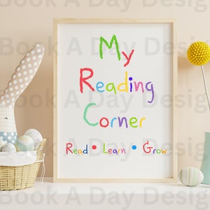 My Reading Corner Kids Digital Download Sign PDF JPG, Reading Corner ...