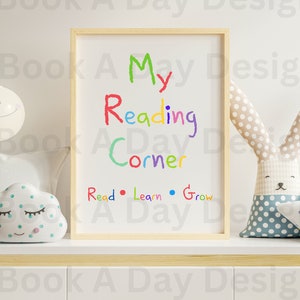 My Reading Corner Kids Digital Download Sign PDF JPG, Reading Corner ...