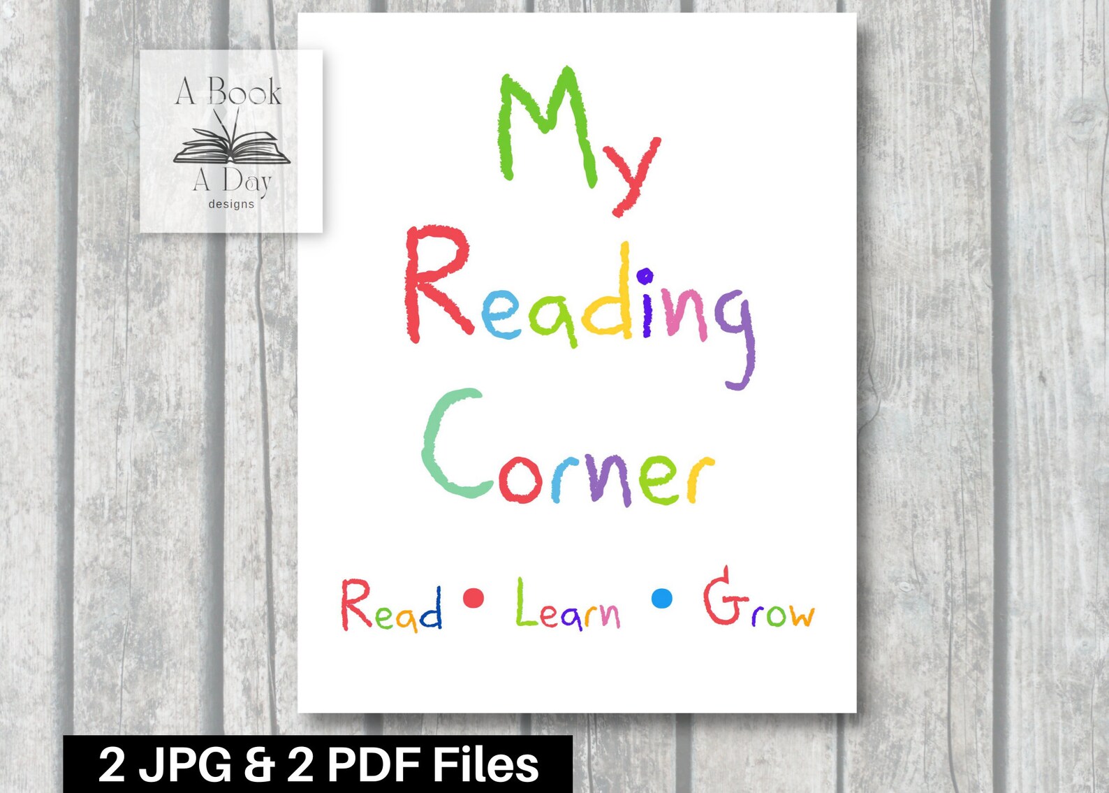 My Reading Corner Kids Digital Download Sign PDF JPG, Reading Corner ...