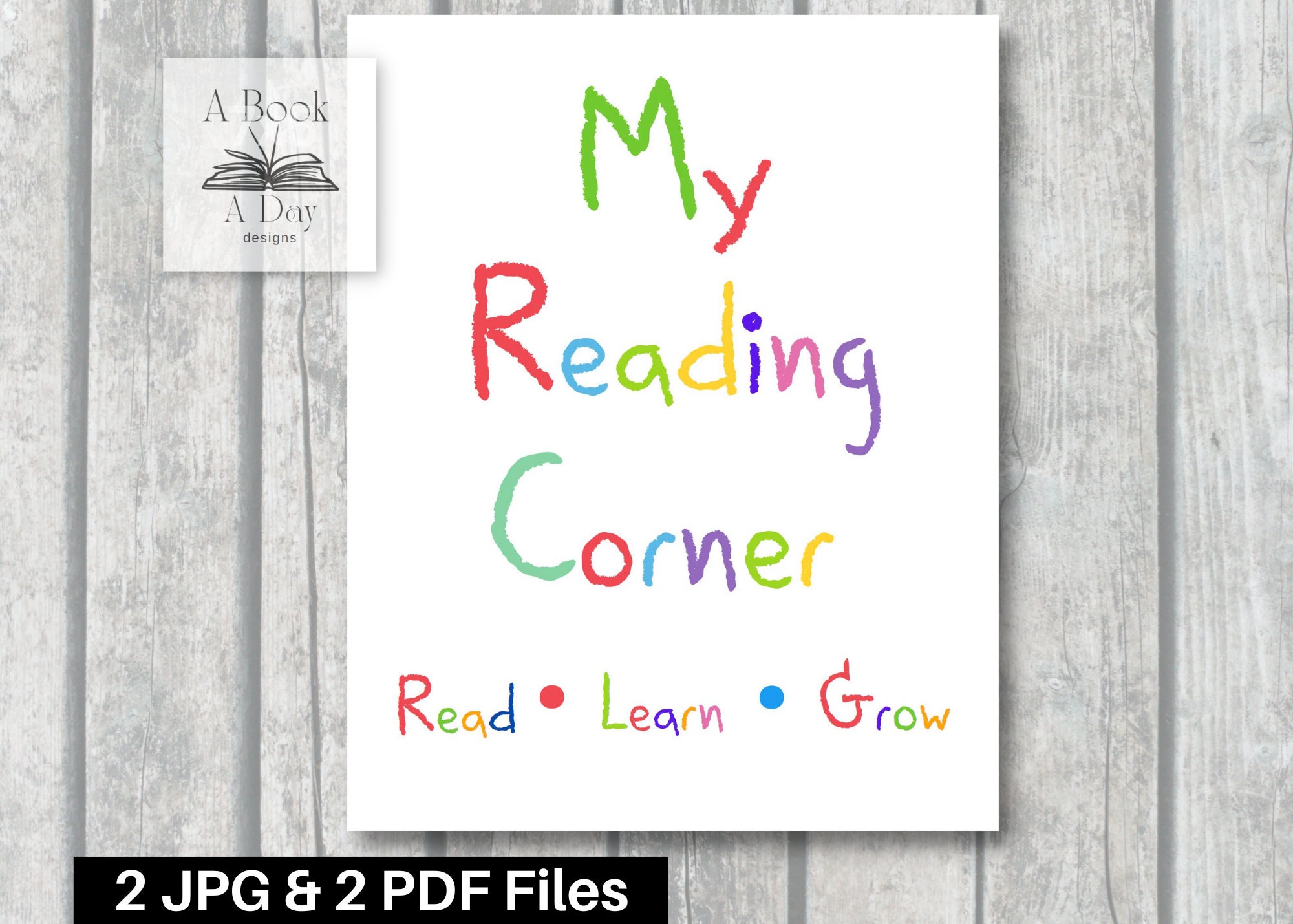 My Reading Corner Kids Digital Download Sign PDF JPG, Reading Corner ...