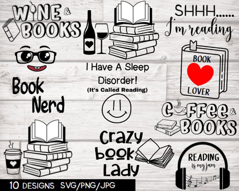 Reading SVG Bundle, Book SVG, Book Quotes, Library Svg, Png Jpg, Cut ...
