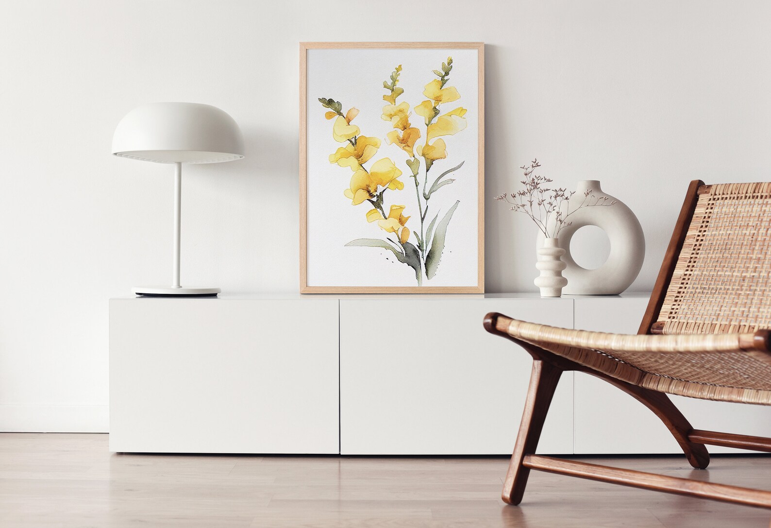 Yellow Snapdragon Watercolor Painting Tropical Flower - Etsy