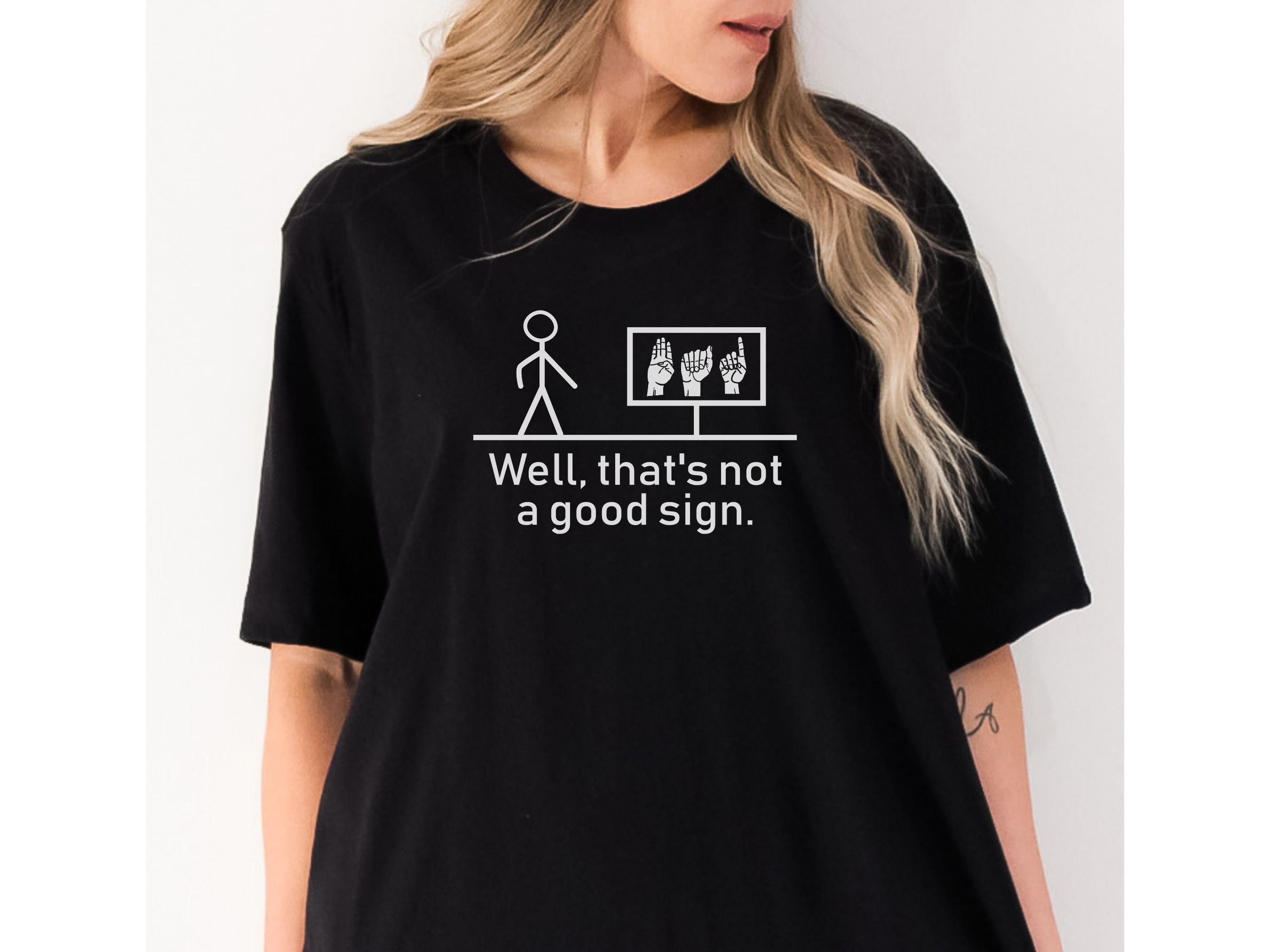 Funny ASL Shirt,line Art,stick Man,minimalist Design,disability ...