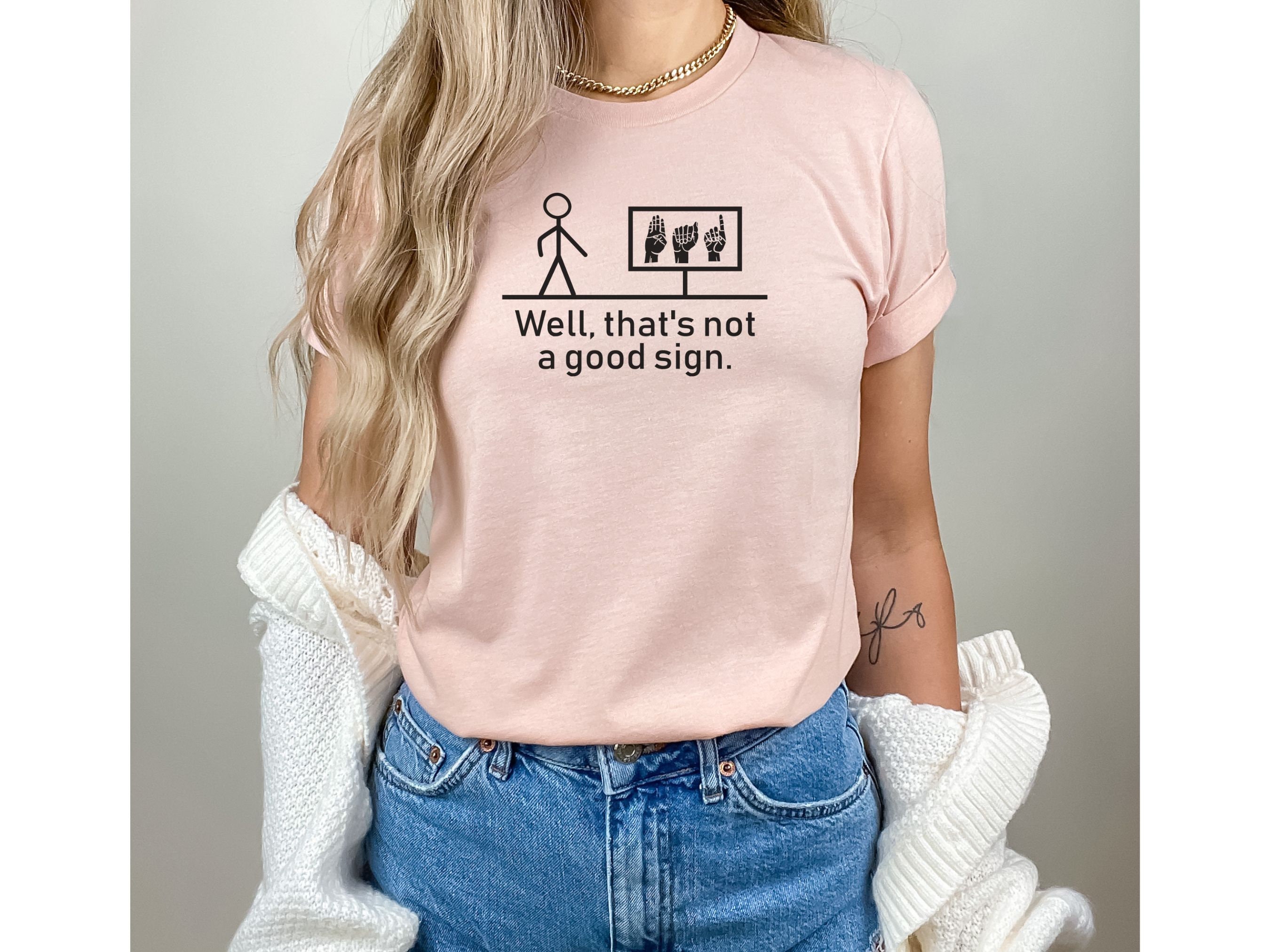 Funny ASL Shirt,line Art,stick Man,minimalist Design,disability ...