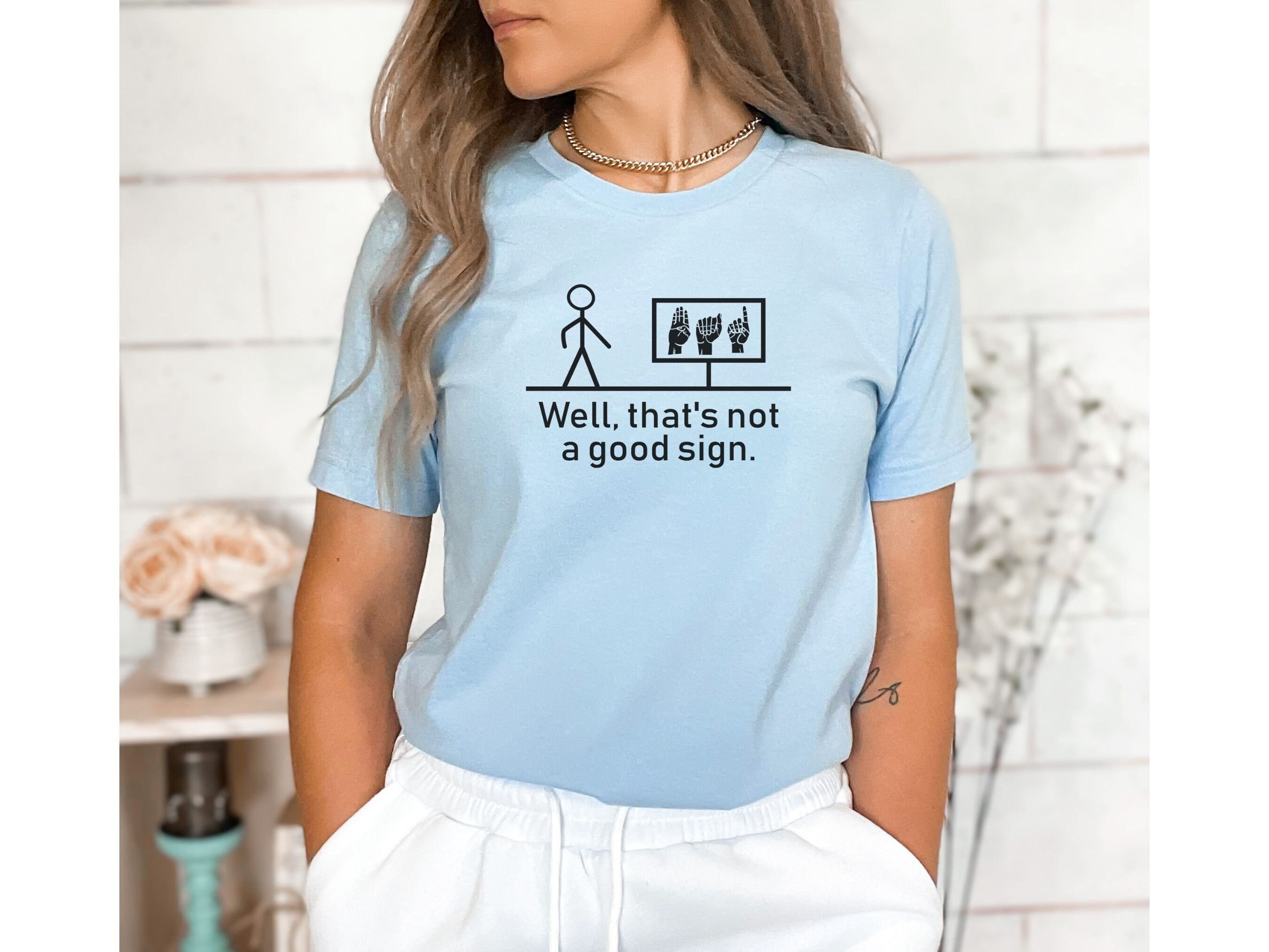 Funny ASL Shirt,line Art,stick Man,minimalist Design,disability ...