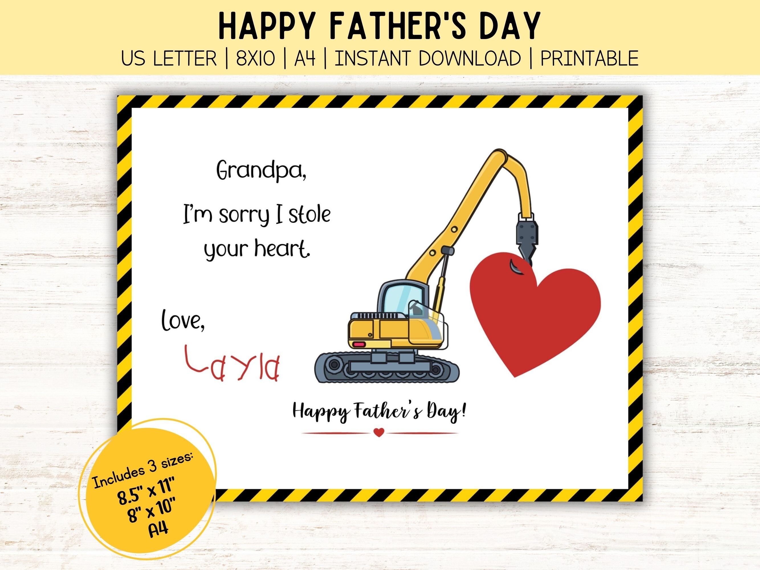 Fathers Day Gift Gift for Grandpa Kids Printable Grandparent Gift Funny ...