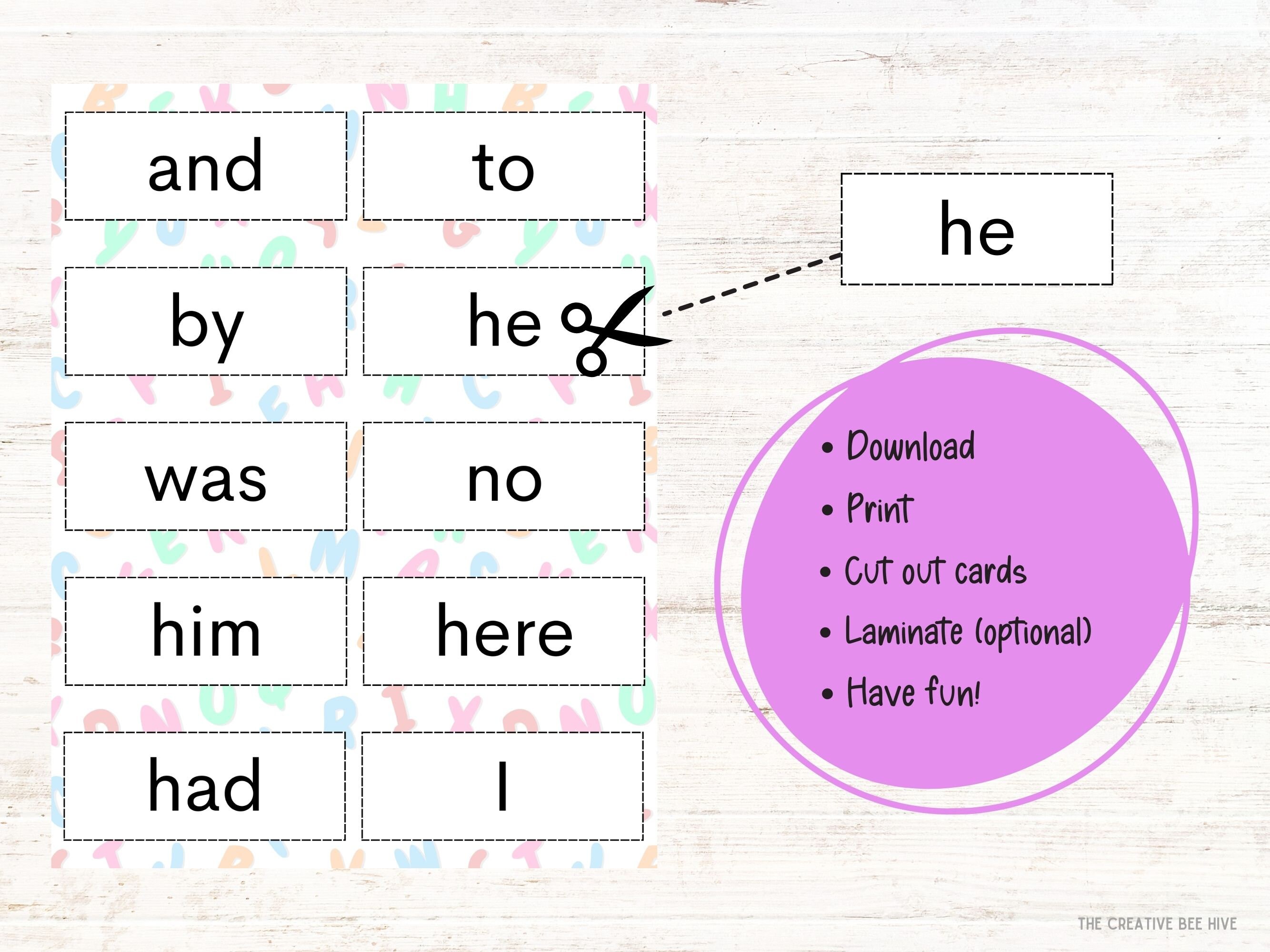 140 Sight Word Flashcards Preschool Kindergarten Homeschool Printable ...