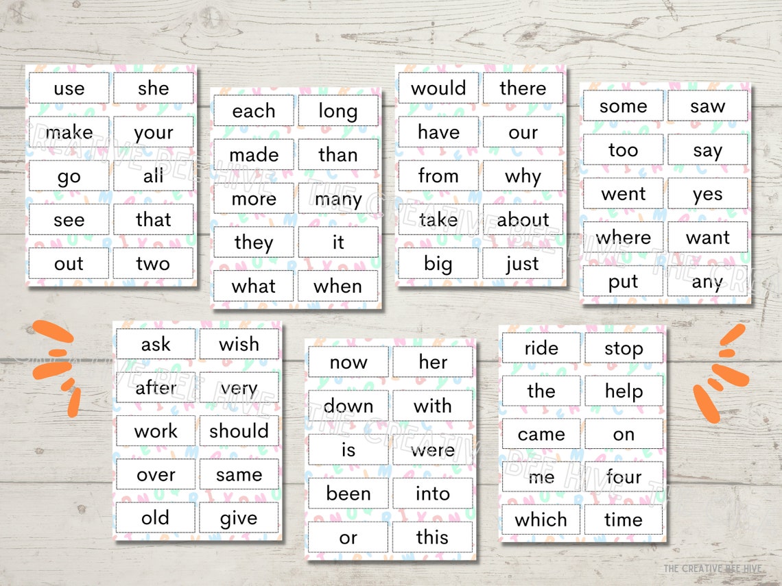 140 Sight Word Flashcards Preschool Kindergarten - Etsy