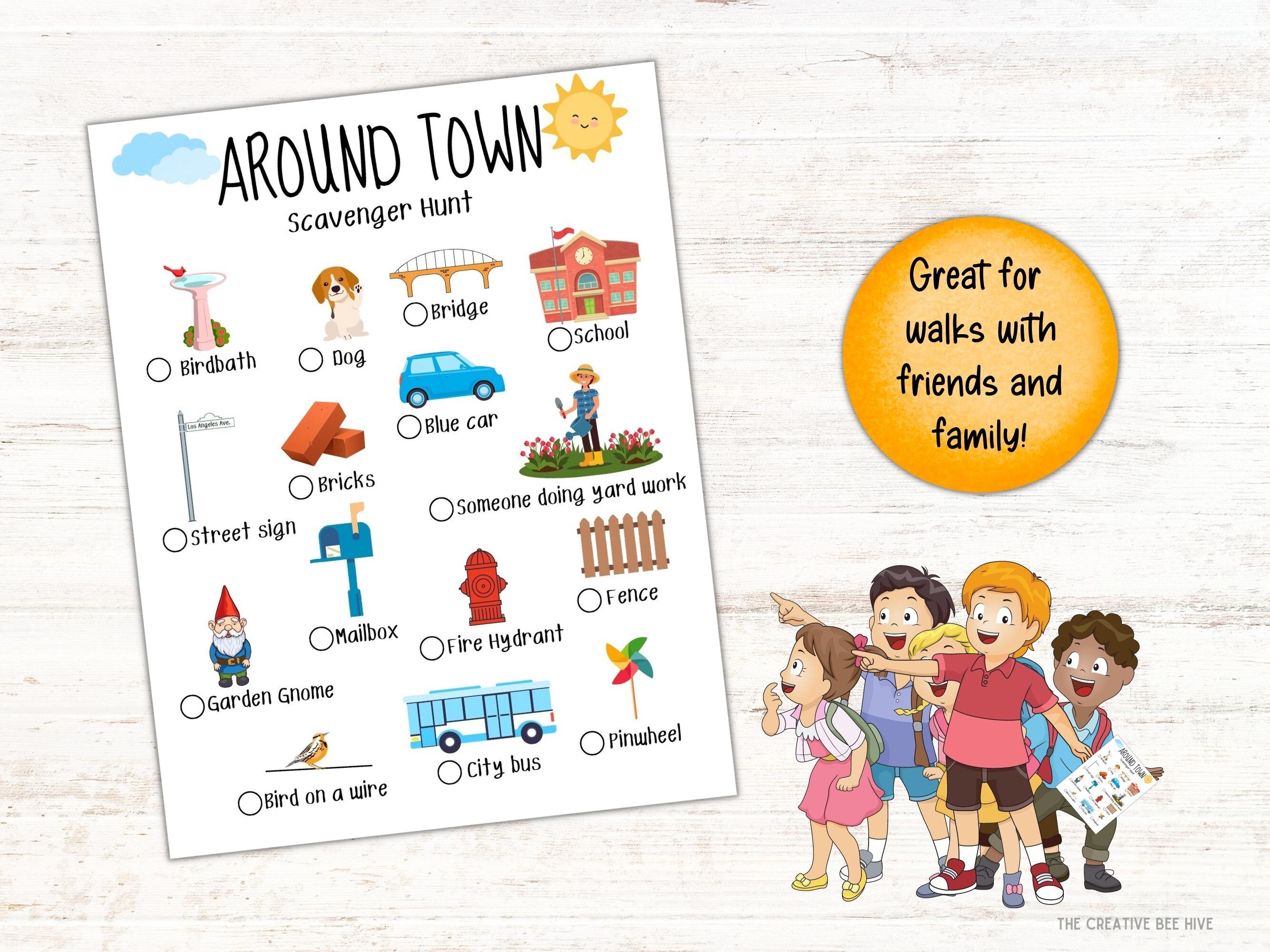 Around Town Scavenger Hunt Printable | Outdoor Activity for Kids ...