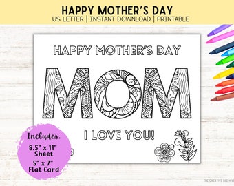 Mother's Day Letter From Kids Printable Pink & Pink Hearts, Mom's Day ...