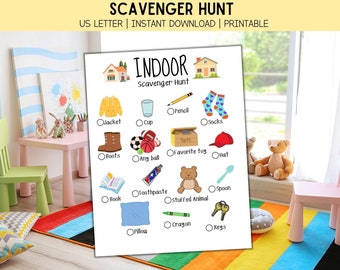 Find Me Indoor Scavenger Hunt for Kids Printable Game Sheet - Etsy