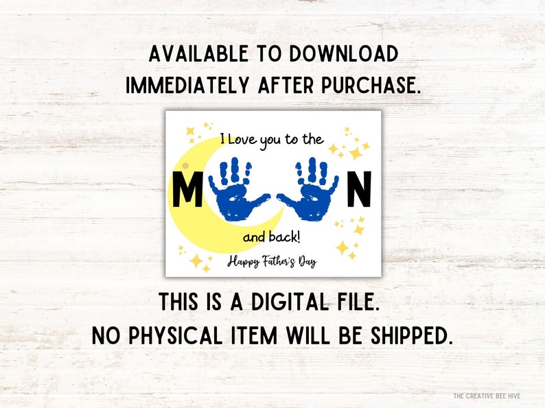 Printable Handprint | Handprint Craft | Father's Day Gift | to the Moon ...