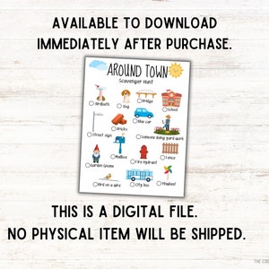 Around Town Scavenger Hunt Printable | Outdoor Activity for Kids ...