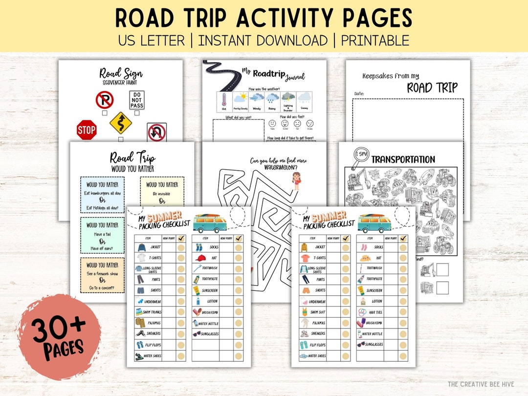 Summer Road Trip Activity Printable | Kids Activity | I Spy | Coloring ...