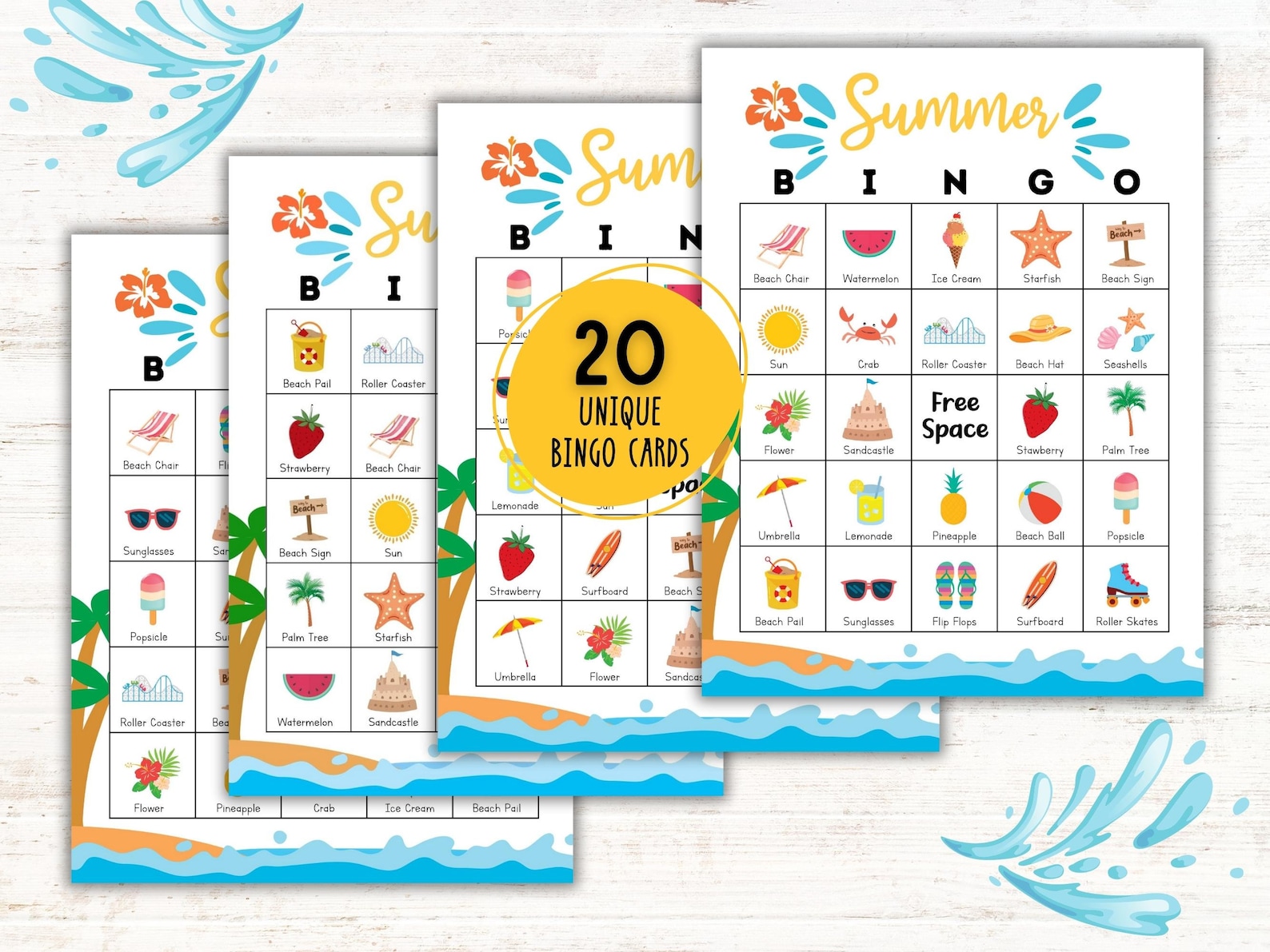 Printable Summer Bingo Game | Summer Activity for Kids | Printable ...