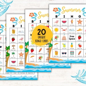 Printable Summer Bingo Game | Summer Activity for Kids | Printable ...