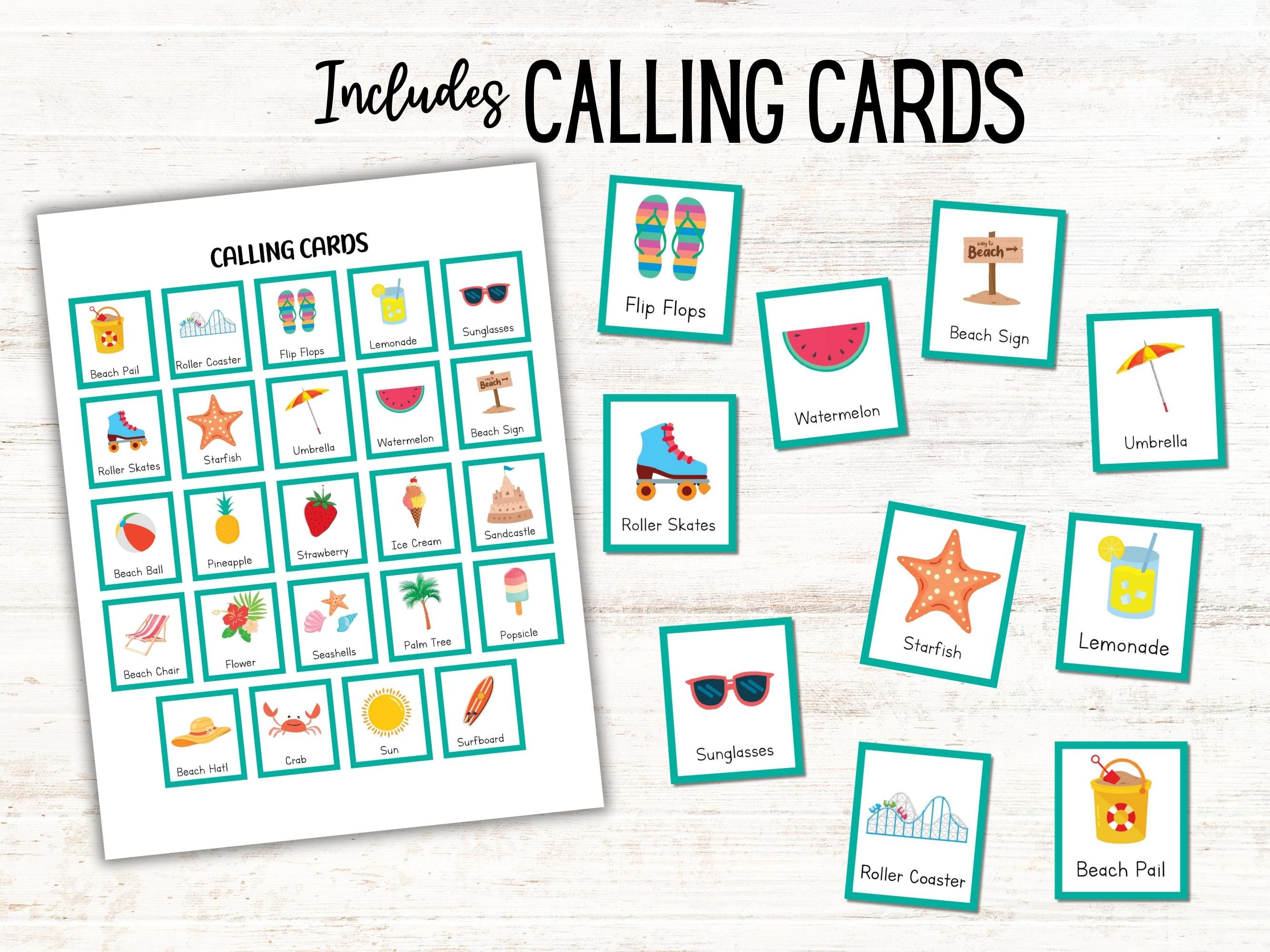 Printable Summer Bingo Game | Summer Activity for Kids | Printable ...