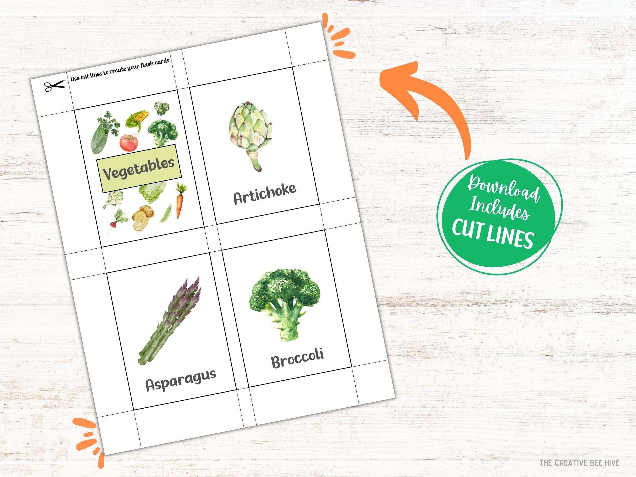 Printable Flashcards Vegetables Activity Printable Flash Cards Toddler ...