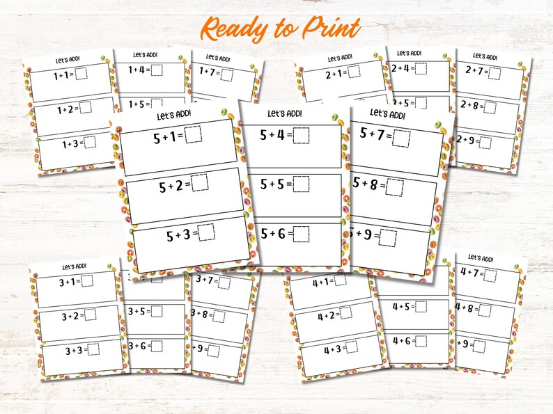 Addition Cereal Mats | Counting Activity | Printable | Kindergarten ...