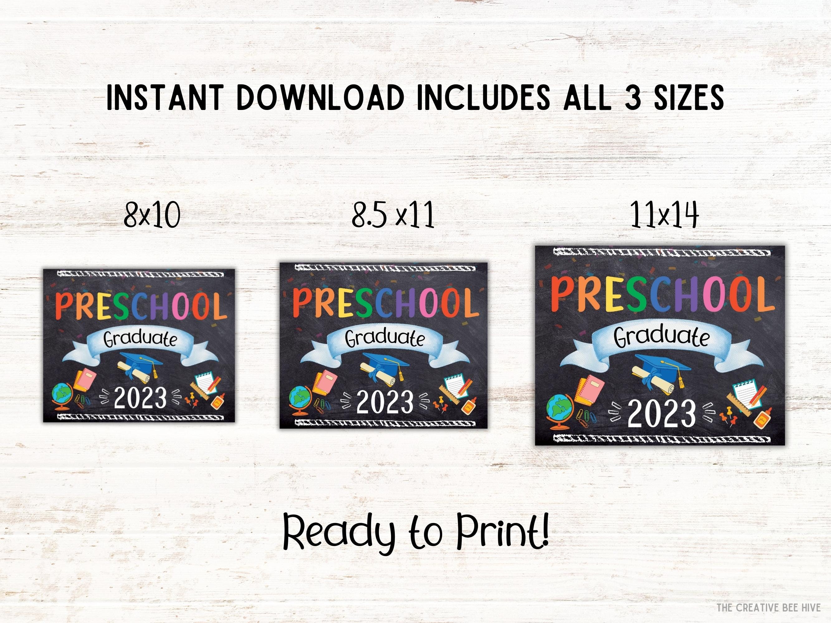 Printable Preschool Graduate Sign 2023 | Last Day of Preschool ...