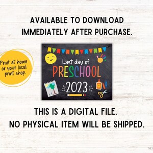 Printable Last Day of School 2023 | Last Day of Preschool | Preschool ...