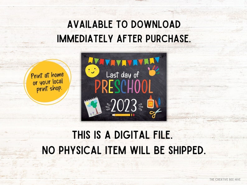 Printable Last Day of School 2023 Last Day of Preschool - Etsy