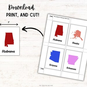Printable Flashcards | US State | Activity Printable | Flash Card ...